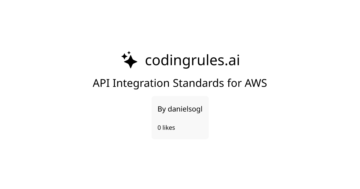 Api Integration Standards For Aws Coding Rules Codingrulesai