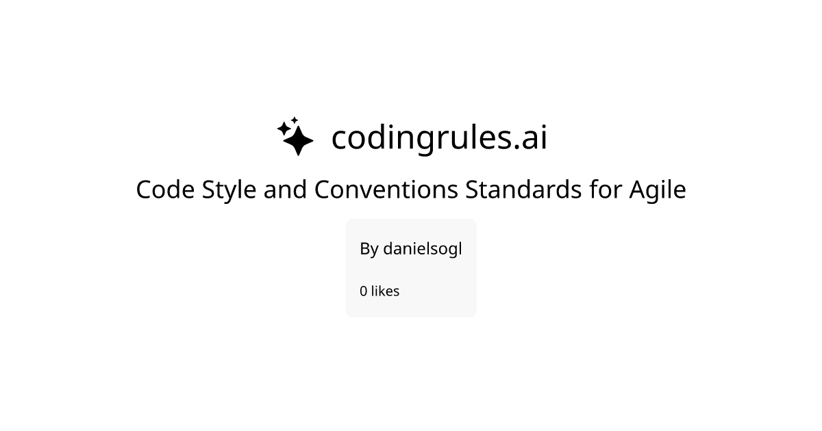 Code Style And Conventions Standards For Agile Coding Rules 9667