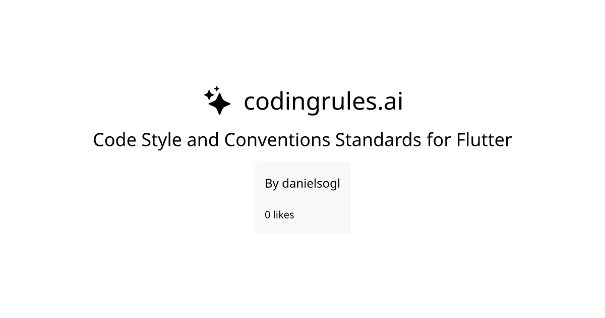 Code Style And Conventions Standards For Flutter Coding Rules