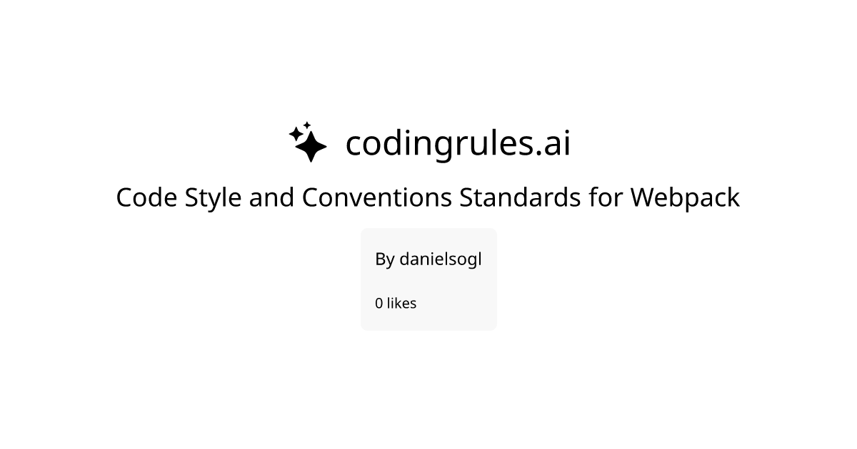 Code Style And Conventions Standards For Webpack Coding Rules Codingrulesai