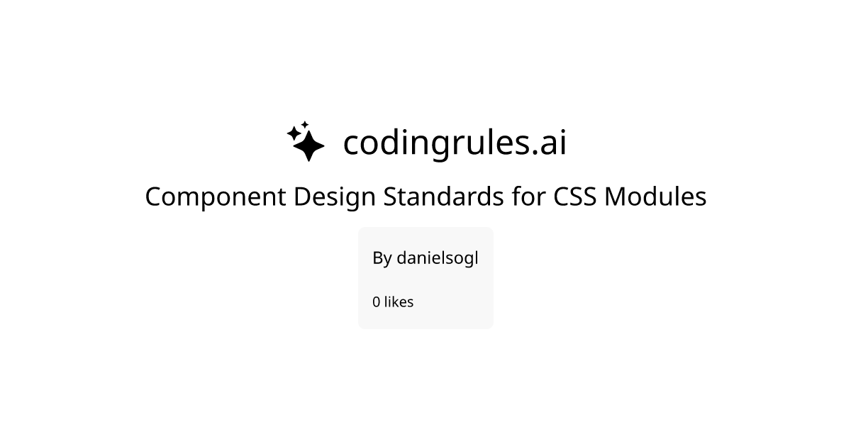 Component Design Standards For Css Modules Coding Rules Codingrulesai 7344
