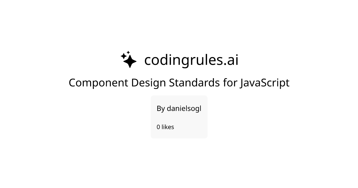 Component Design Standards For Javascript Coding Rules Codingrulesai 3223