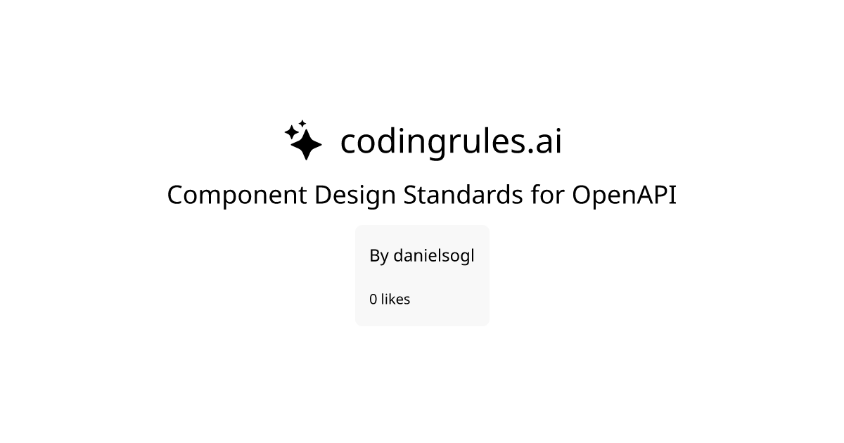 Component Design Standards For Openapi Coding Rules Codingrulesai 3877