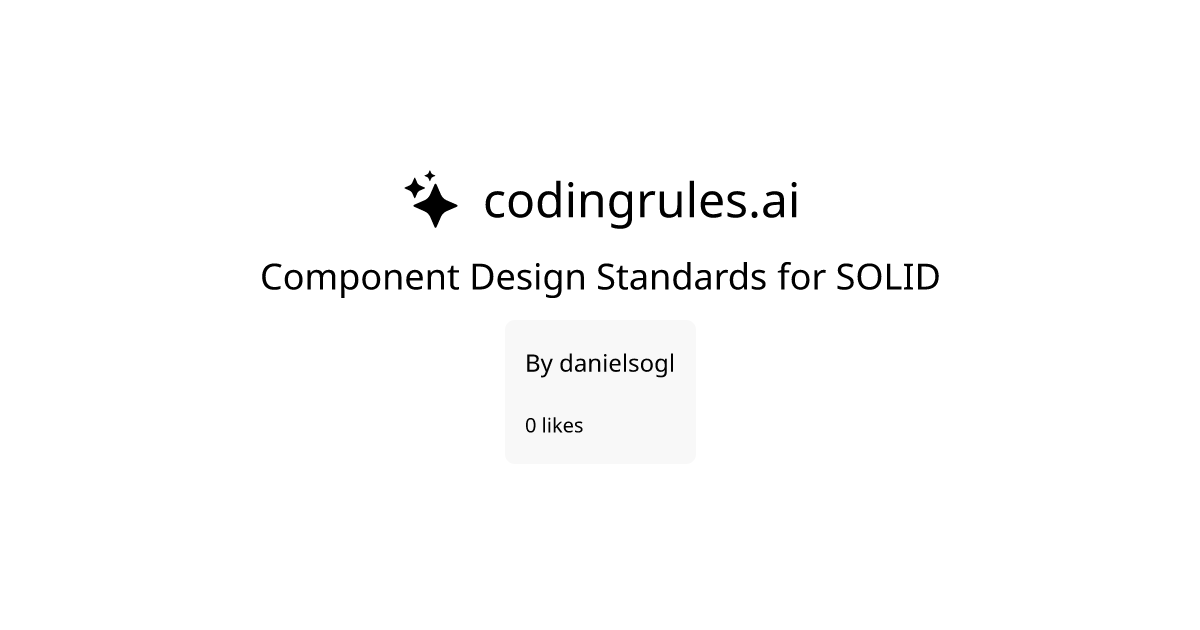 Component Design Standards For Solid Coding Rules Codingrules Ai