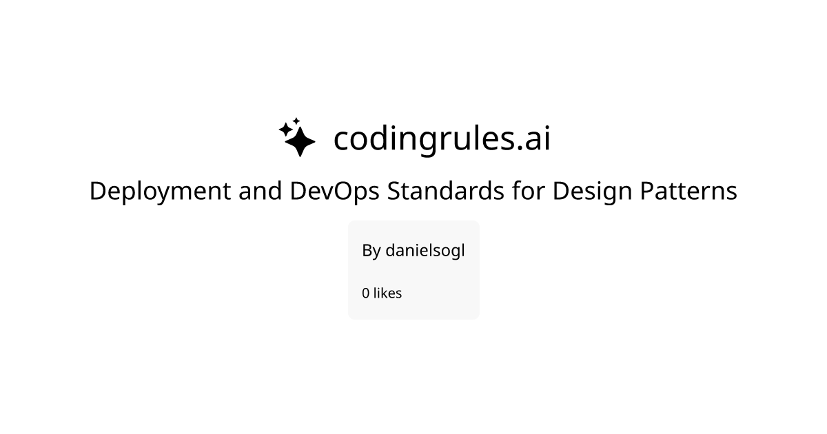 Deployment And Devops Standards For Design Patterns Coding Rules