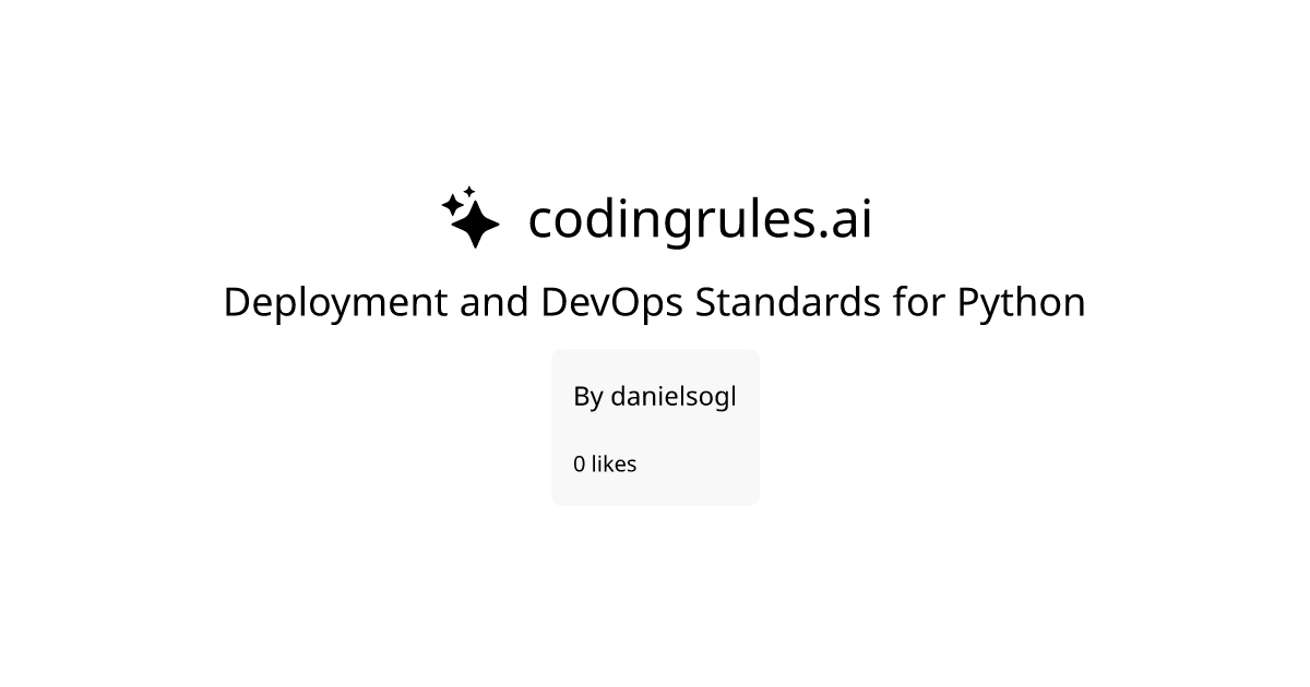 Deployment And Devops Standards For Python Coding Rules Codingrulesai