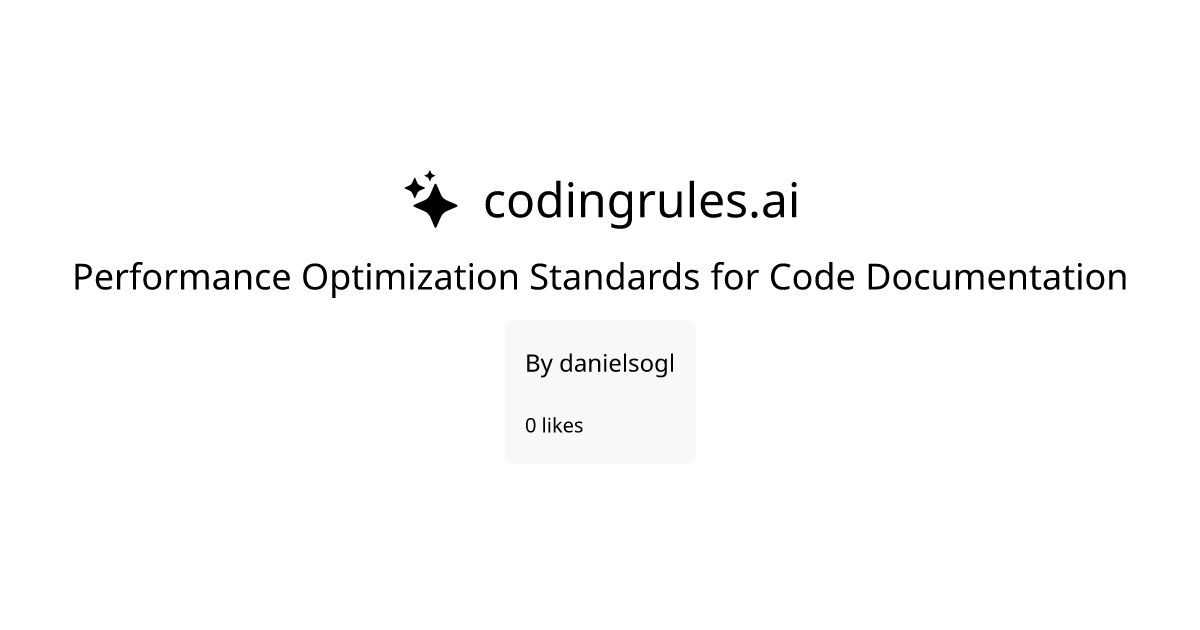 Performance Optimization Standards for Code Documentation | Coding ... Performance Optimization Standards for Code Documentation | Coding ...