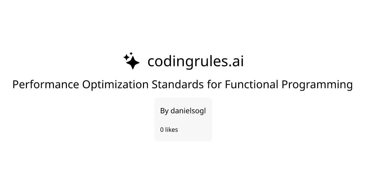 Performance Optimization Standards for Functional Programming | Coding ... Performance Optimization Standards for Functional Programming | Coding ...