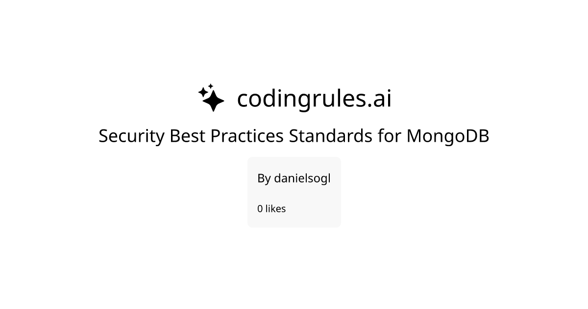 Security Best Practices Standards For Mongodb Coding Rules 8180