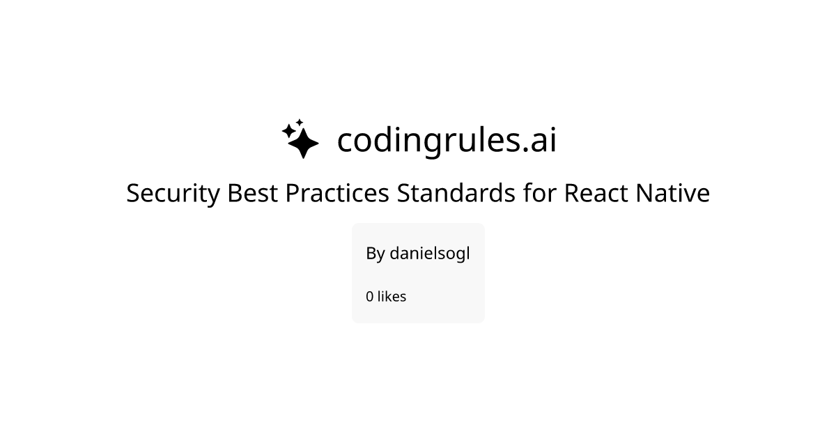 Security Best Practices Standards For React Native Coding Rules 3107