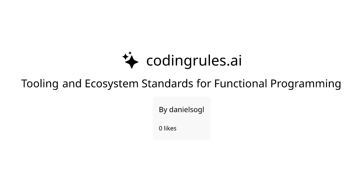 Tooling And Ecosystem Standards For Functional Programming Coding 0666