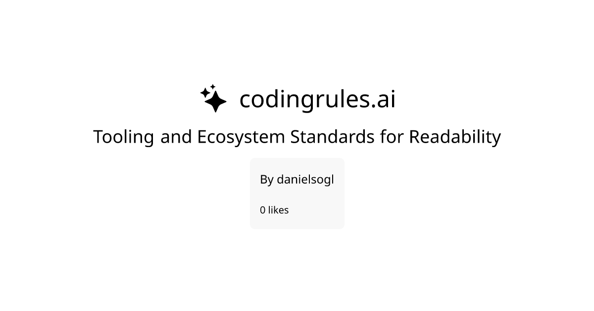 Tooling And Ecosystem Standards For Readability Coding Rules 0894